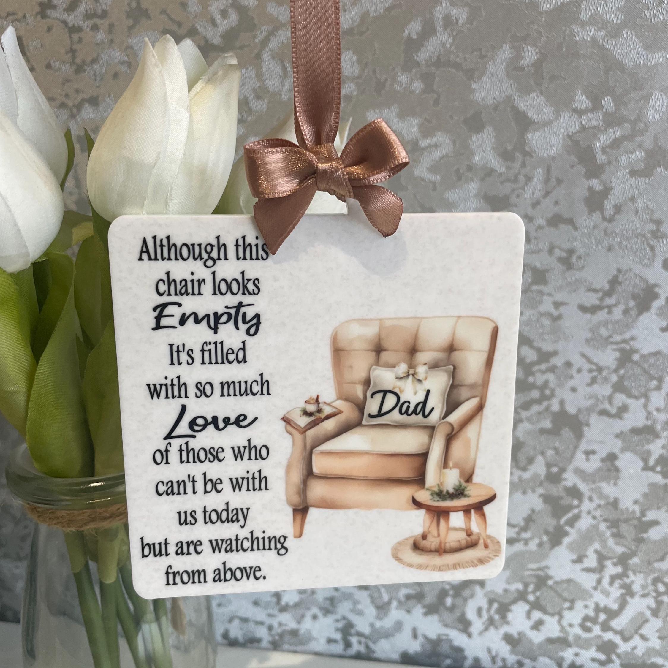 Memorial Chair Plaque| Empty Chair Memorial Hanging Decoration ...
