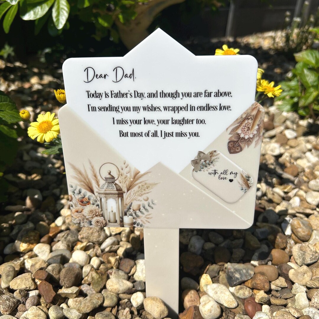 Fathers Day Letter Grave Marker| Heavenly Fathers Day Grave Marker ...
