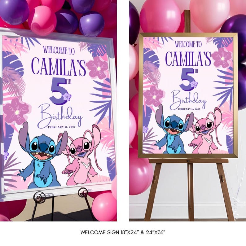 Stitch and Angel Birthday Bundle | Stitch and Angel Invitation ...