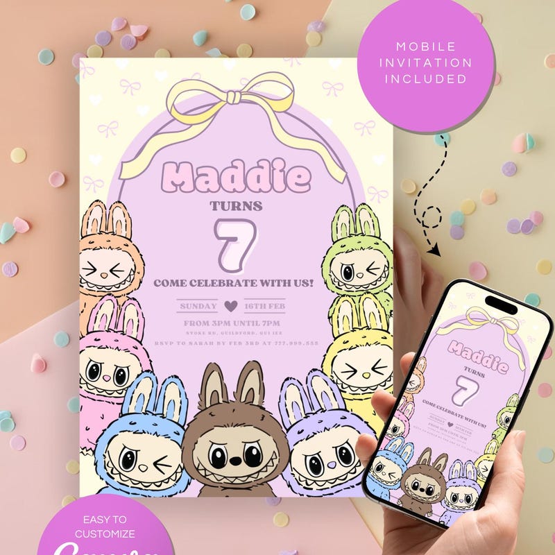 Labubu Invitation - Etsy