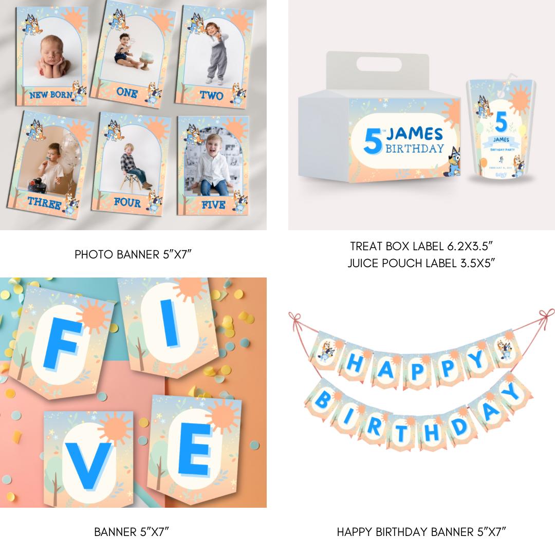 Bluey Birthday Bundle | Bluey Invitation | Digital Invitation, Banner ...