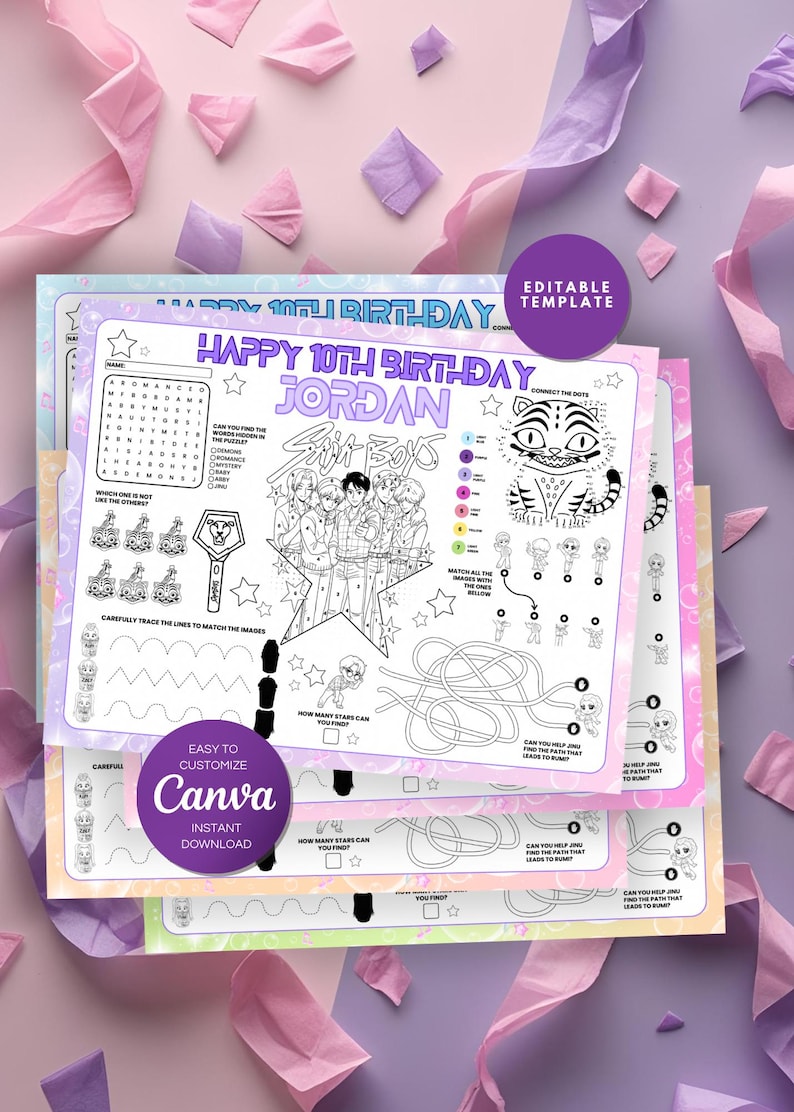 Saja Boys Kpop Demon Hunters Activities Sheet | Kids Coloring Page ...