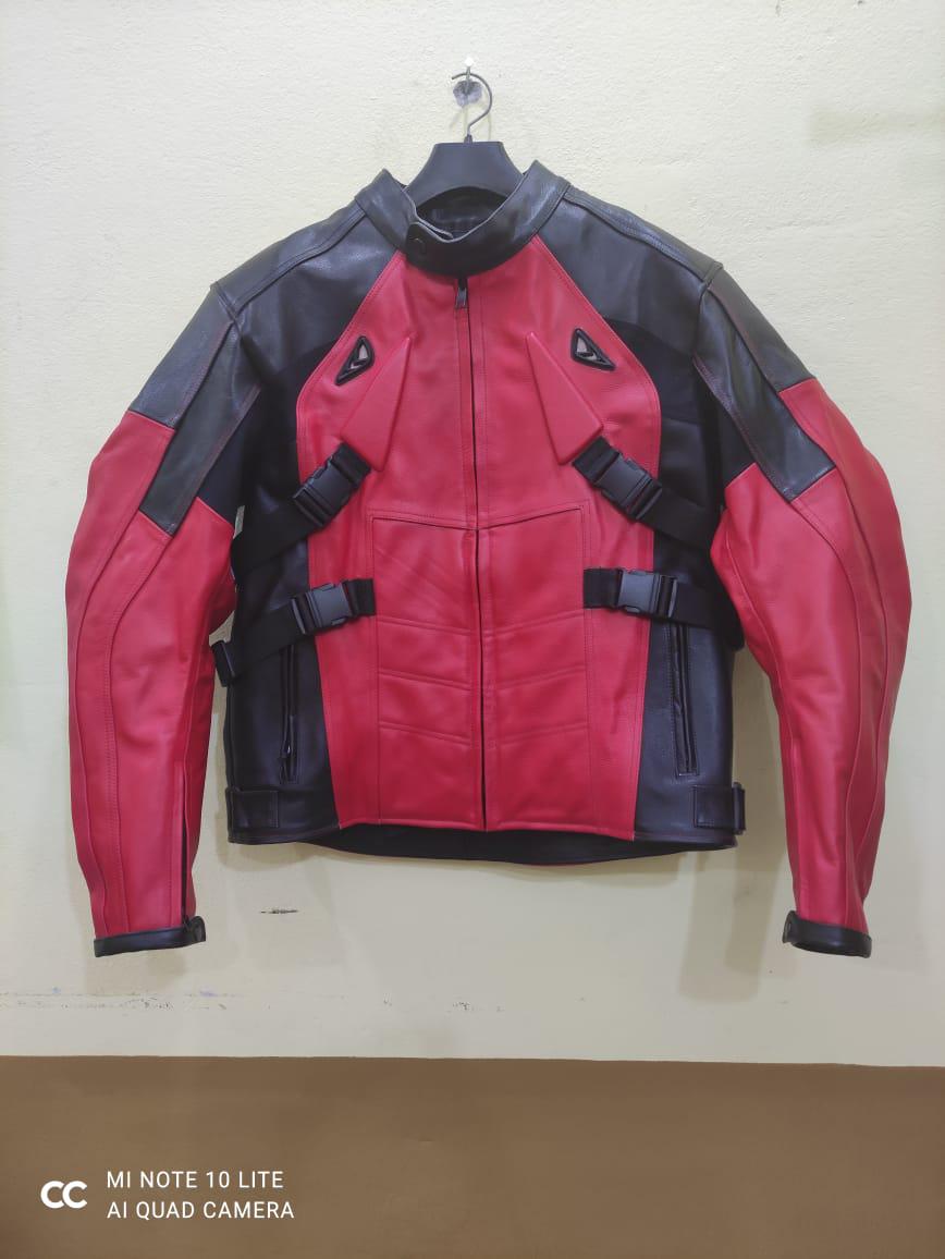Deadpool Armor Style Black Red Biker Leather Jacket - Etsy