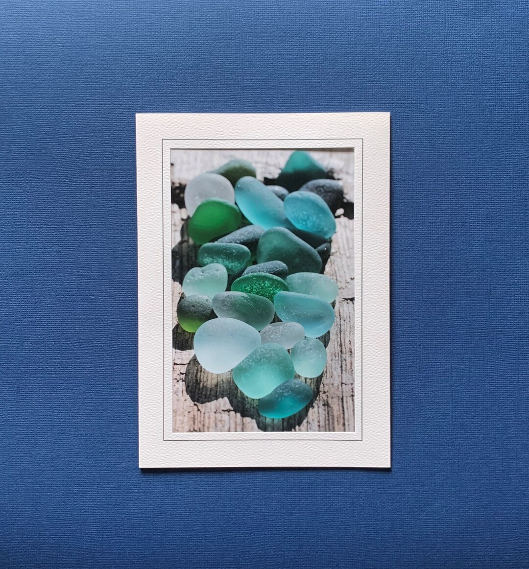 Sea Glass Card, Sea Glass Note Card, Handmade Photograph Frameable Note ...