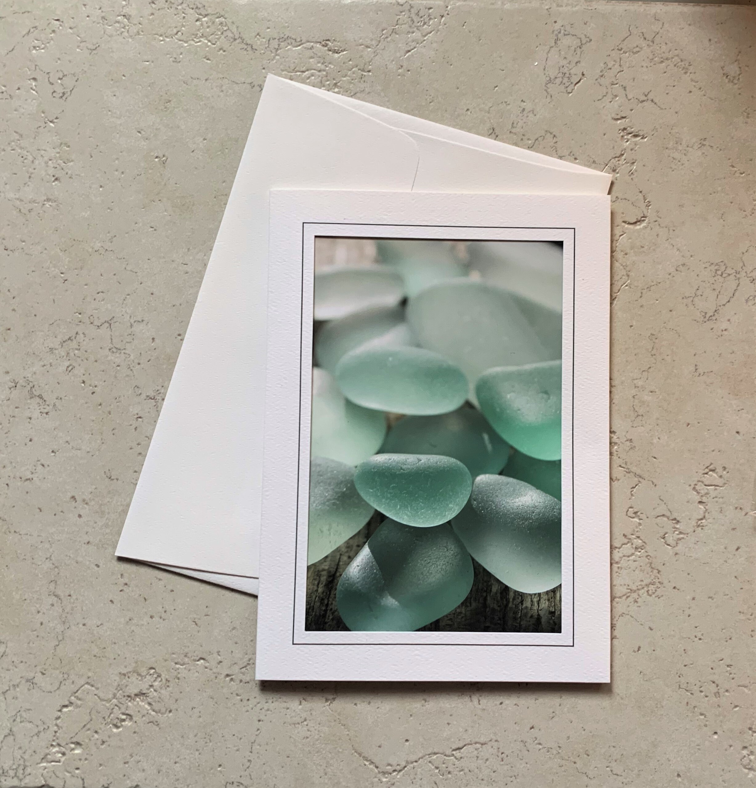 Sea Glass Card, Blank Photo Greeting Card, Handmade Note Card ...