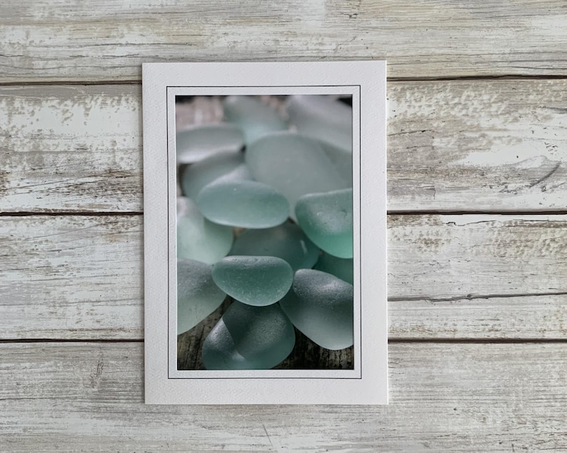 Sea Glass Card, Blank Photo Greeting Card, Handmade Note Card ...