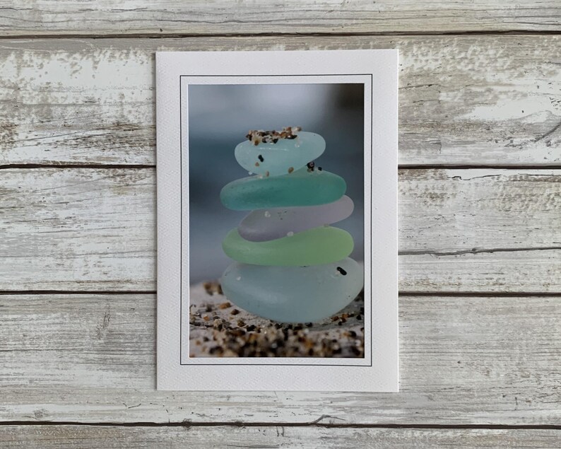 Sea Glass Card, Photograph Greeting Card, Handmade Note Card ...