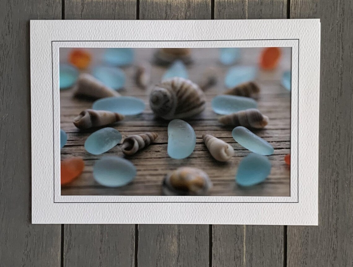 Sea Glass Card, Sea Glass Photo Card, Photography Card, Mandala Photo ...