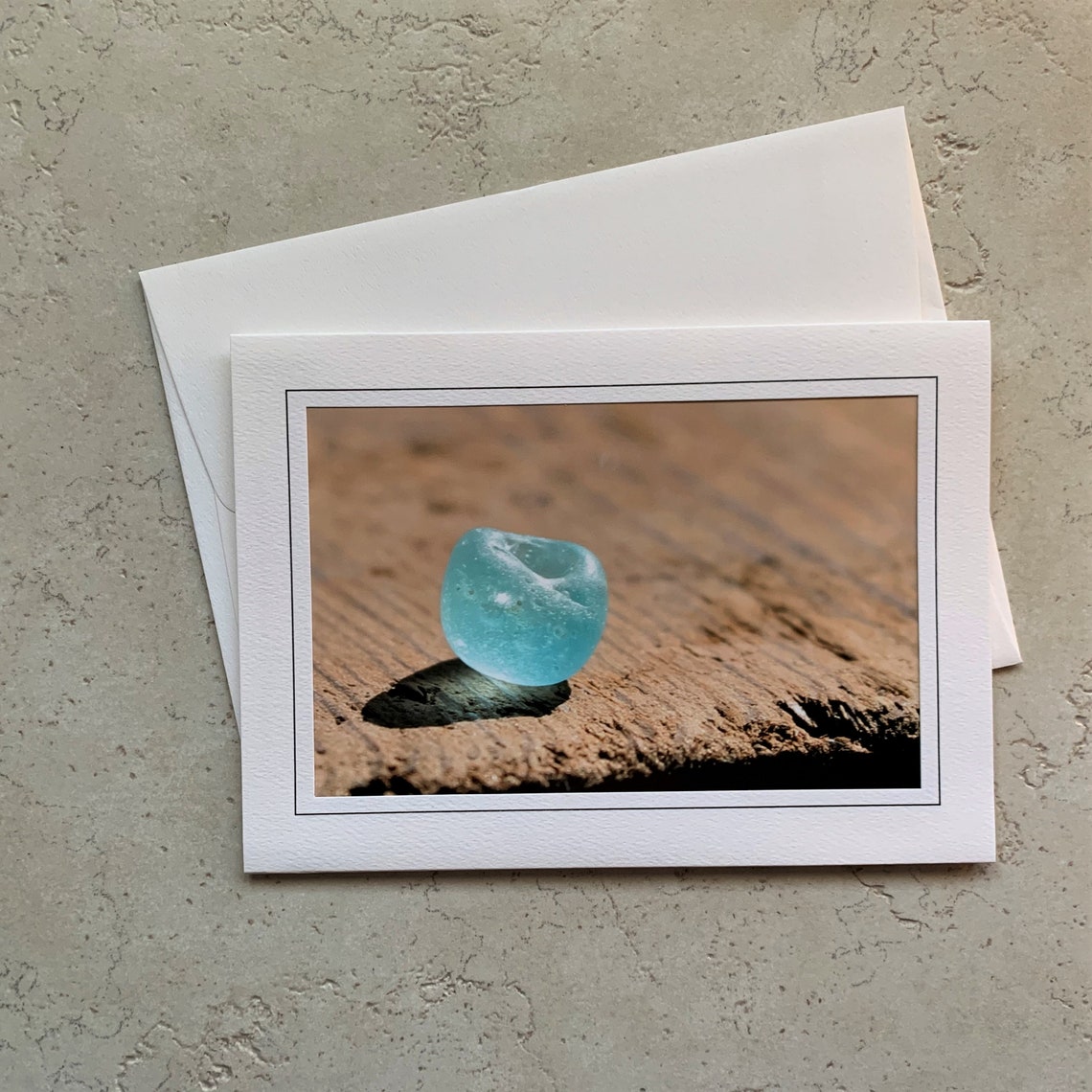 Photo Art Card, Sea Glass Greeting Card, Homemade Note Card ...