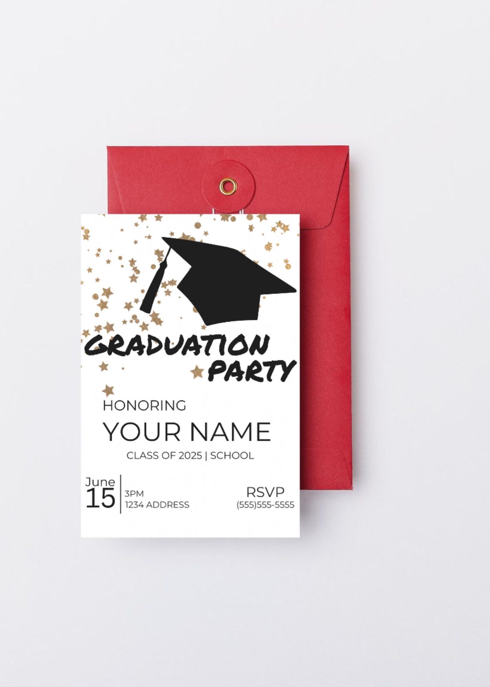 Editable Graduation Invitation Template – Class of 2025 – Instant ...