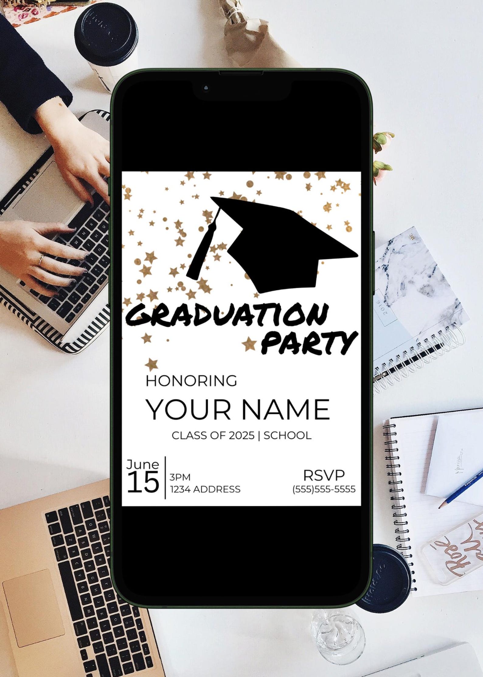 Editable Graduation Invitation Template – Class of 2025 – Instant ...