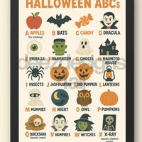 Halloween Alphabet Print: Spooky ABC Wall Art (digital Download) - Etsy