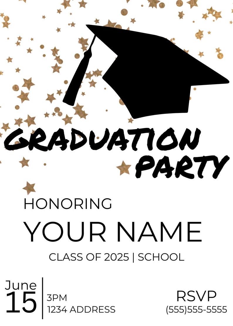 Editable Graduation Invitation Template – Class of 2025 – Instant ...