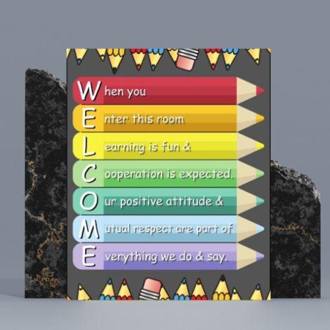 Colorful WELCOME Classroom Poster – Positive Rules Sign – Printable ...