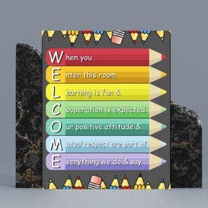 Colorful WELCOME Classroom Poster – Positive Rules Sign – Printable ...