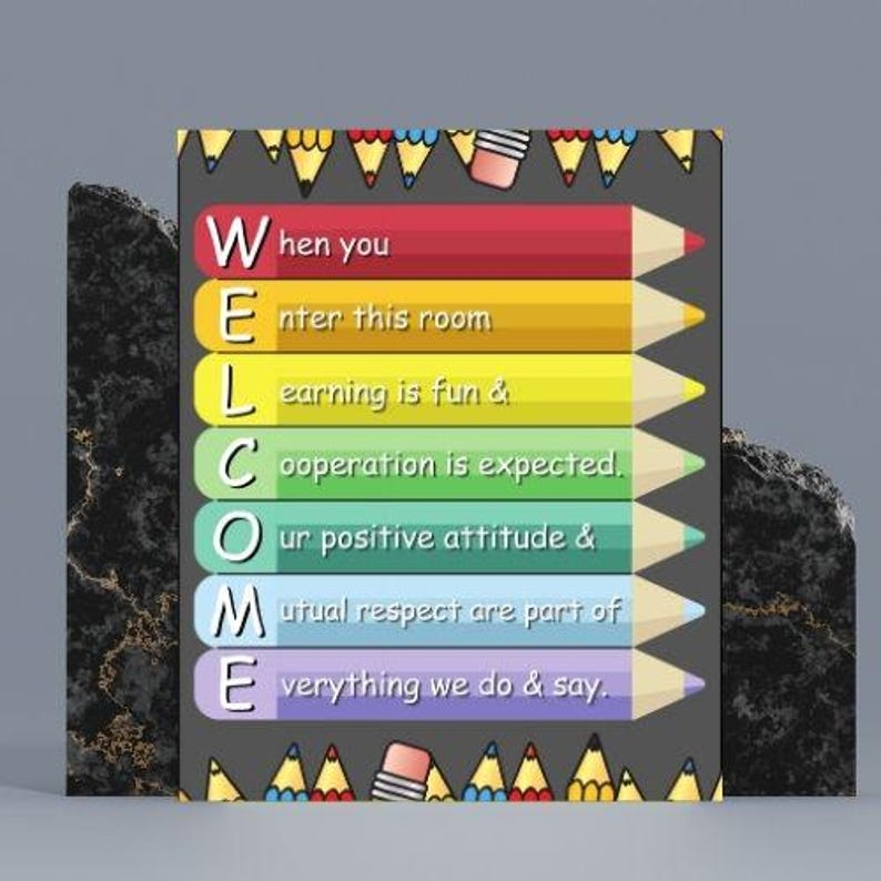 Colorful WELCOME Classroom Poster – Positive Rules Sign – Printable ...