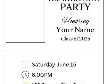 Editable Graduation Invitation Template – Class of 2025 – Instant ...
