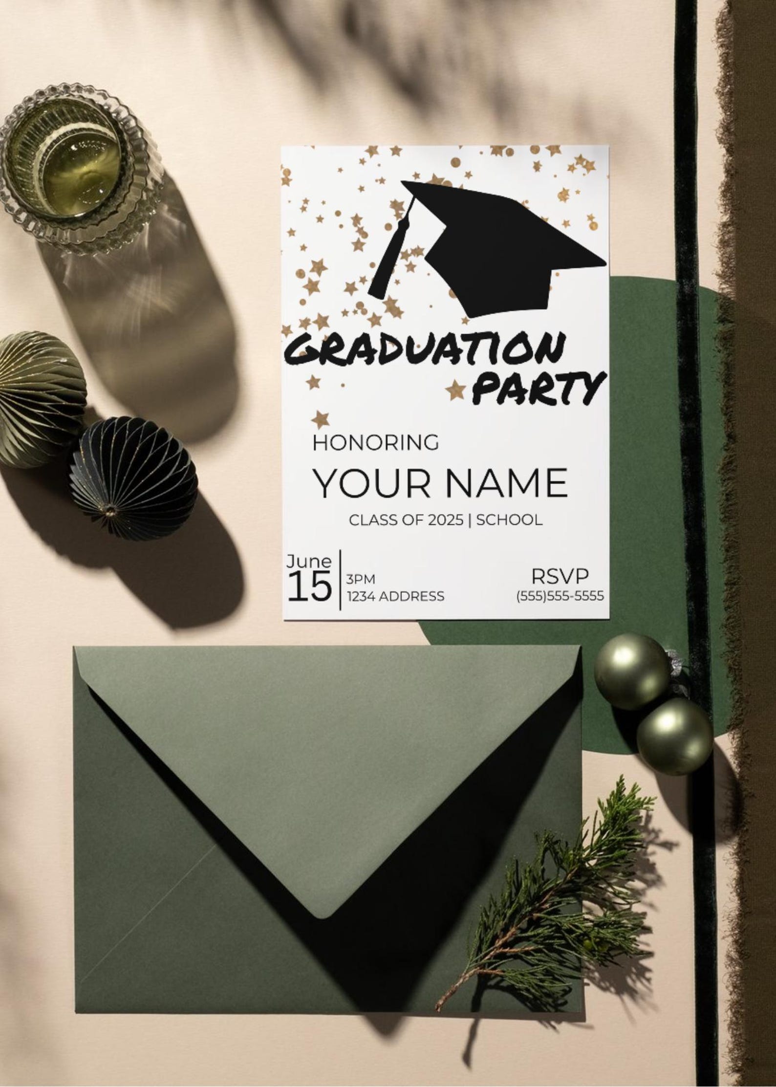 Editable Graduation Invitation Template – Class of 2025 – Instant ...