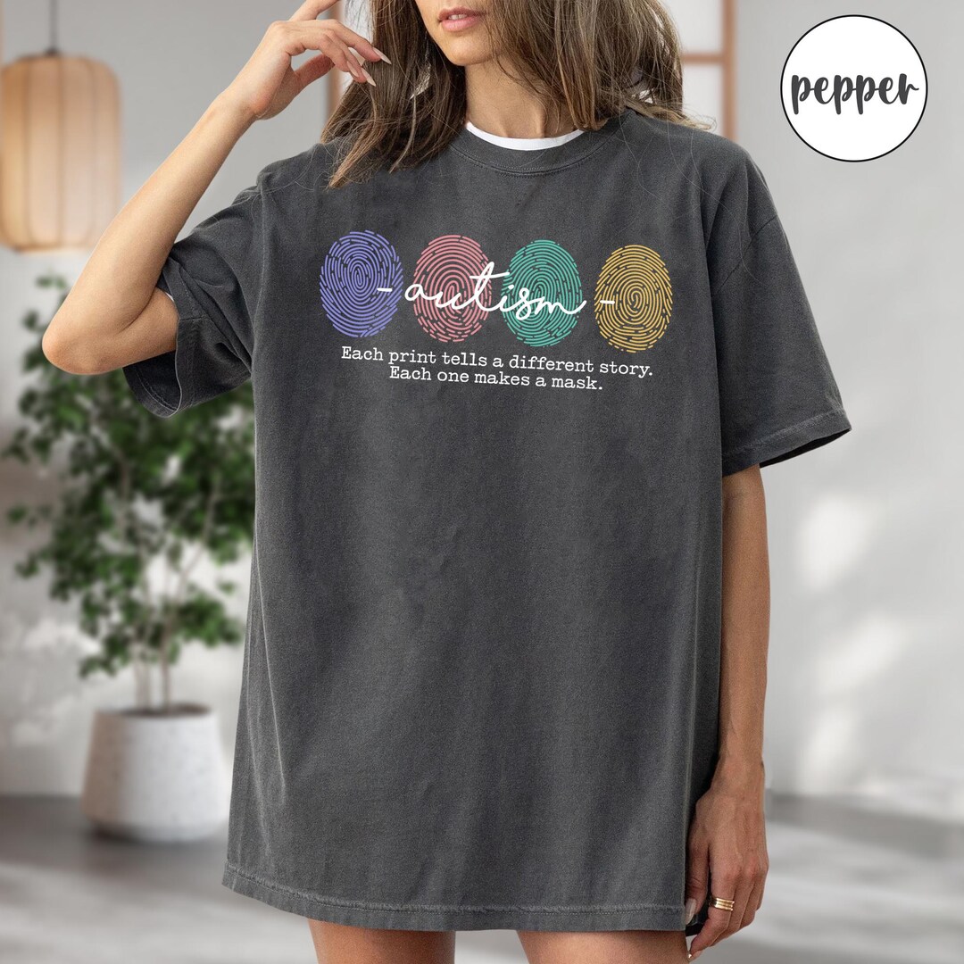 Autism Fingerprint Shirt, Autism Awareness Tee, Each Print Tells A ...