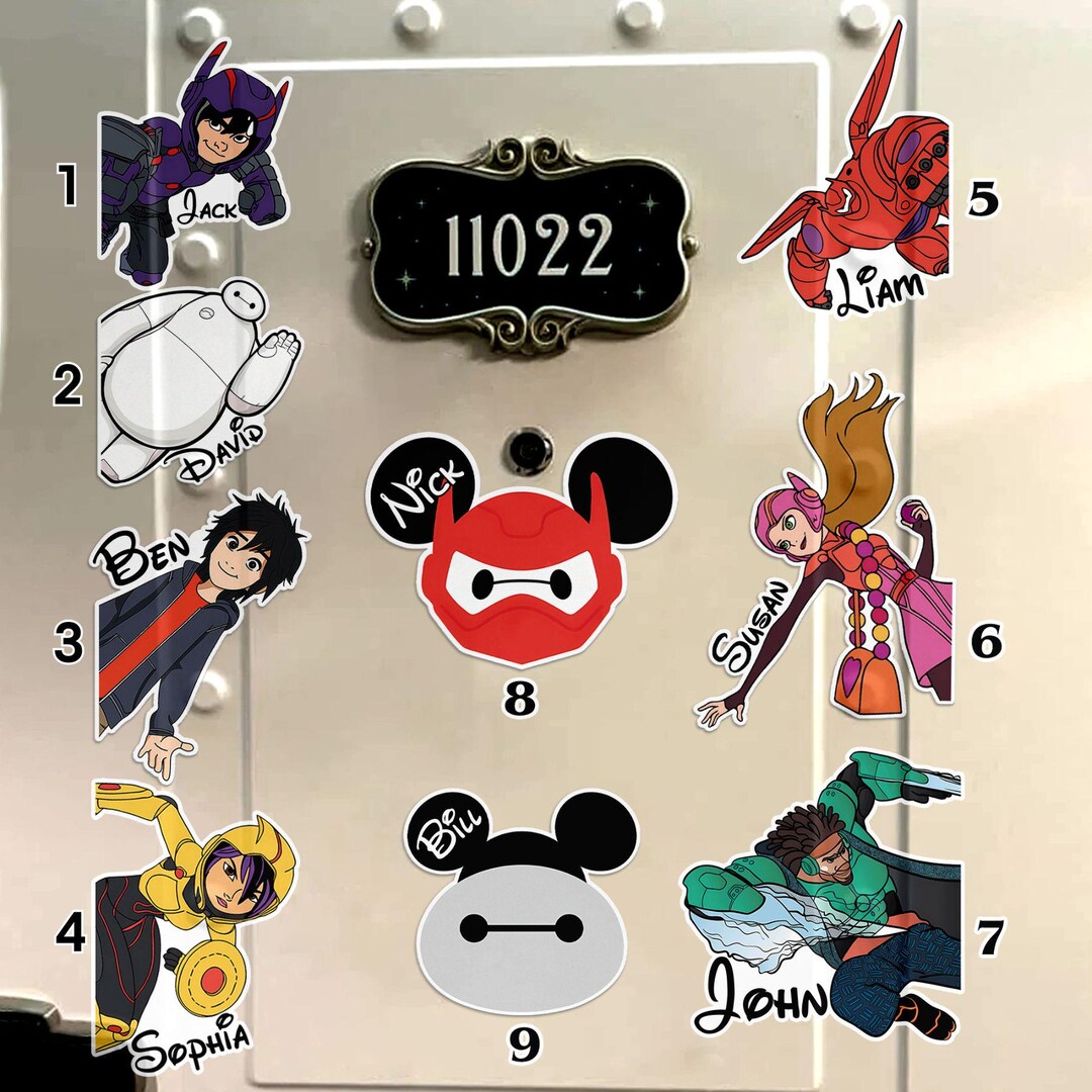 Personalized Big Hero 6 Movie Characters Cruise Magnet, Disney Hiro ...