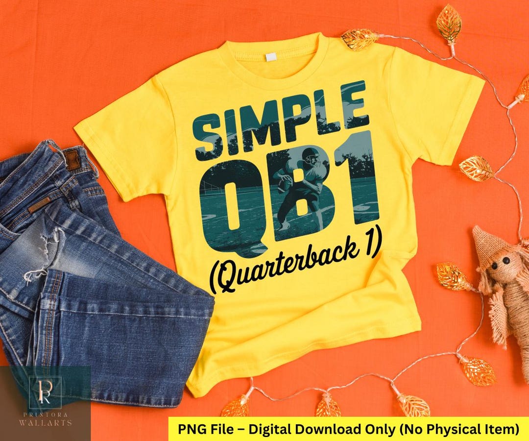 QB1 Quarterback Football Shirt PNG | Retro Sports Tee | Football Fans ...