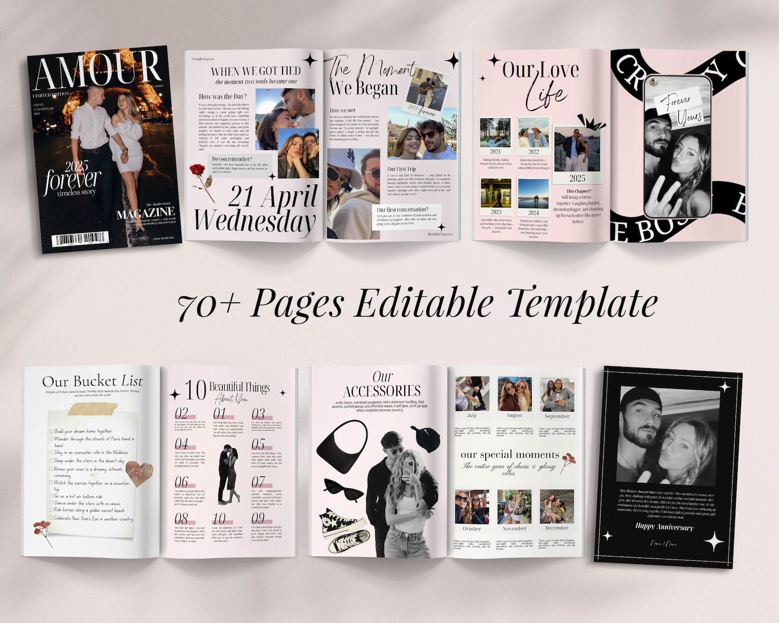 Couple Magazine Template | Anniversary, Engagement & Valentine’s Day ...