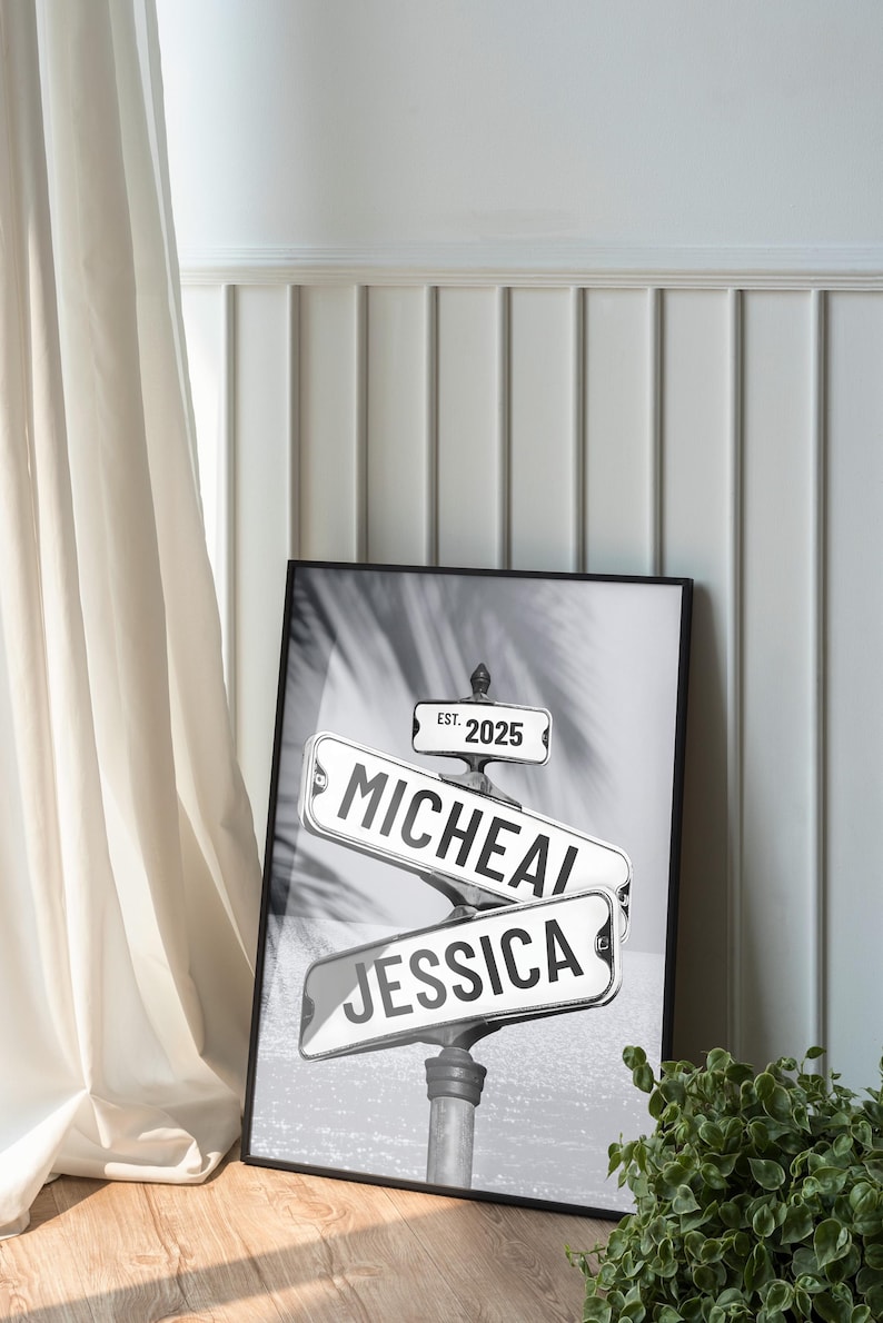 Editable Street Sign With Names Template, Perfect Gift for Couple and ...