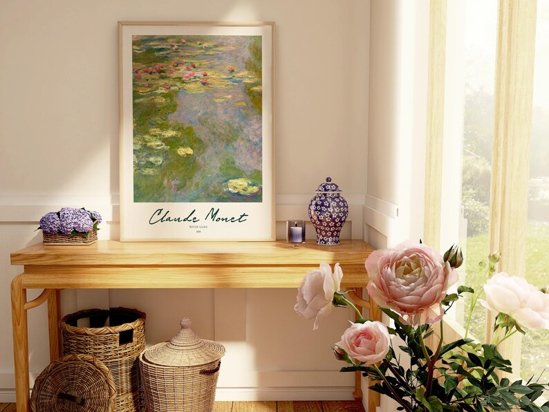 Claude Monet Print, Monet Wall Art, Monet Water Lilies, Farmhouse Decor ...