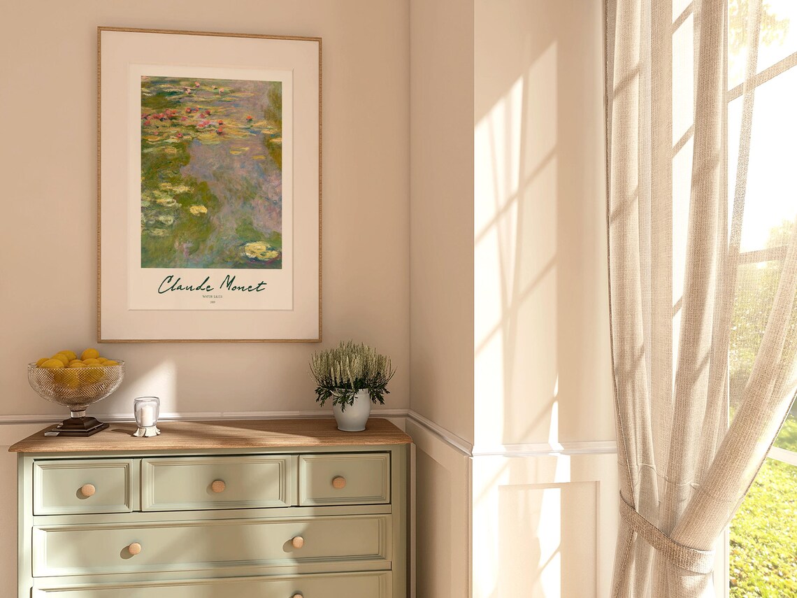 Claude Monet Print, Monet Wall Art, Monet Water Lilies, Farmhouse Decor ...