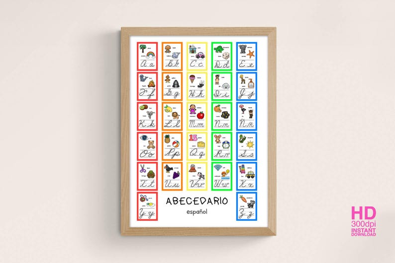 Spanish Alphabet Poster | Printable Alphabet for Preschool and Home ...
