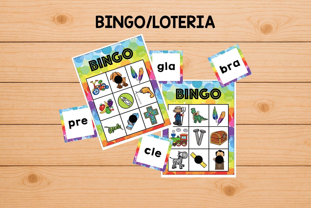Bingo for Locked, Combined, or Complex Syllables in Spanish - Printable ...