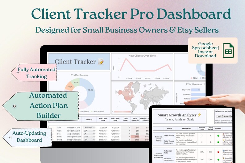 Client Tracker Pro | Automated Order & Sales Tracking Spreadsheet ...