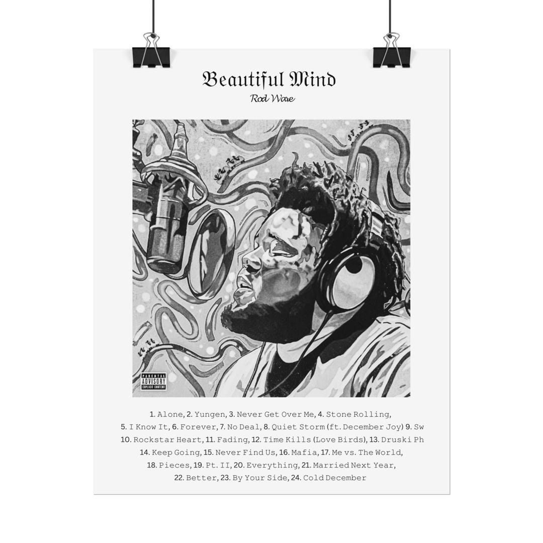 Rod Wave Poster, Album Cover, Beautiful Minds Album, Cute Wall Art ...