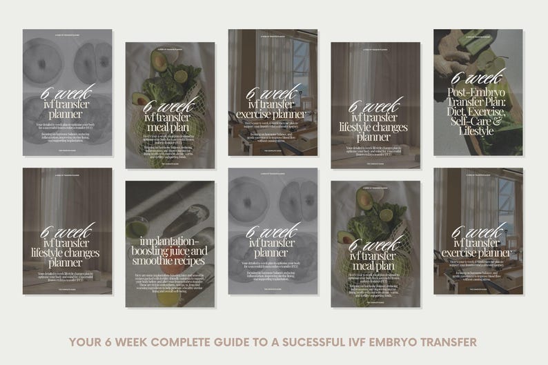 6 Week IVF Transfer Planner | Meal Plan, Exercise, Self-care ...