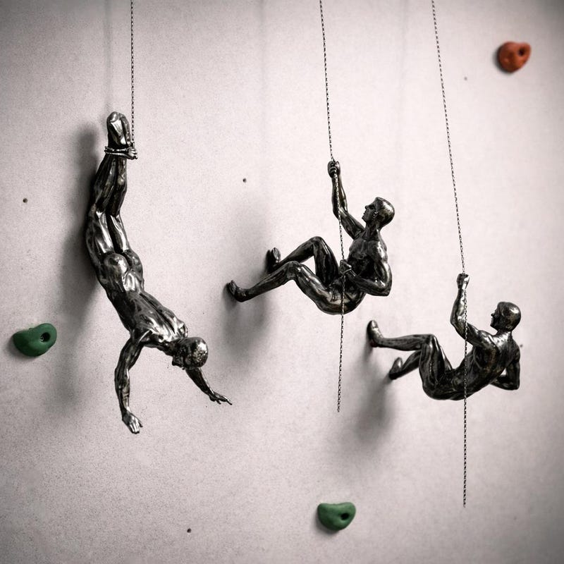 Climbing Man Wall Sculpture - Etsy