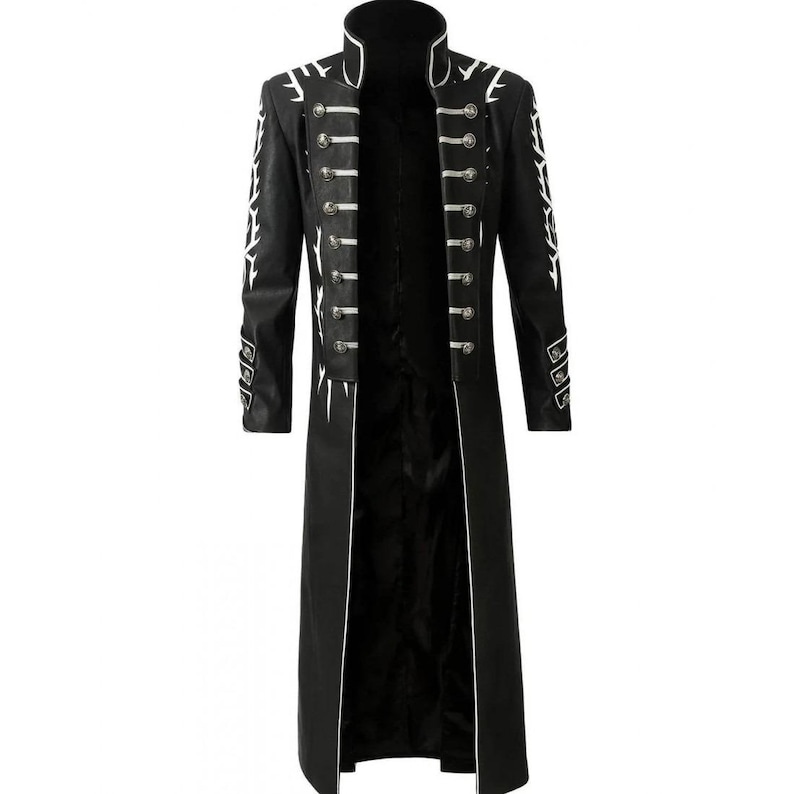 Devil May Cry 5 Vergil Coat | Black Leather Trench Coat | Long Coat ...