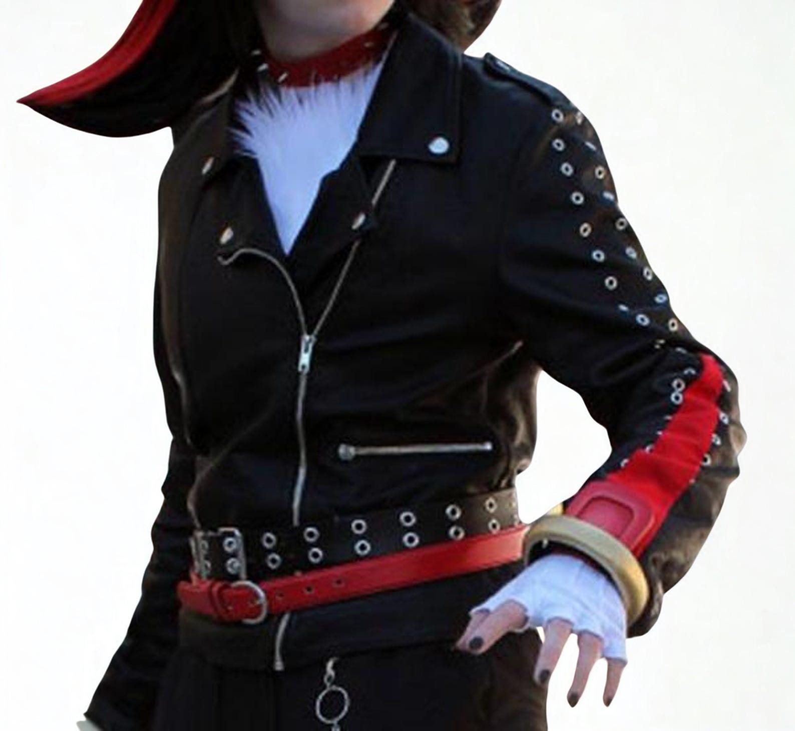 Handmade Shadow Cosplay Jacket | Black Leather Shadow the Hedgehog Coat ...