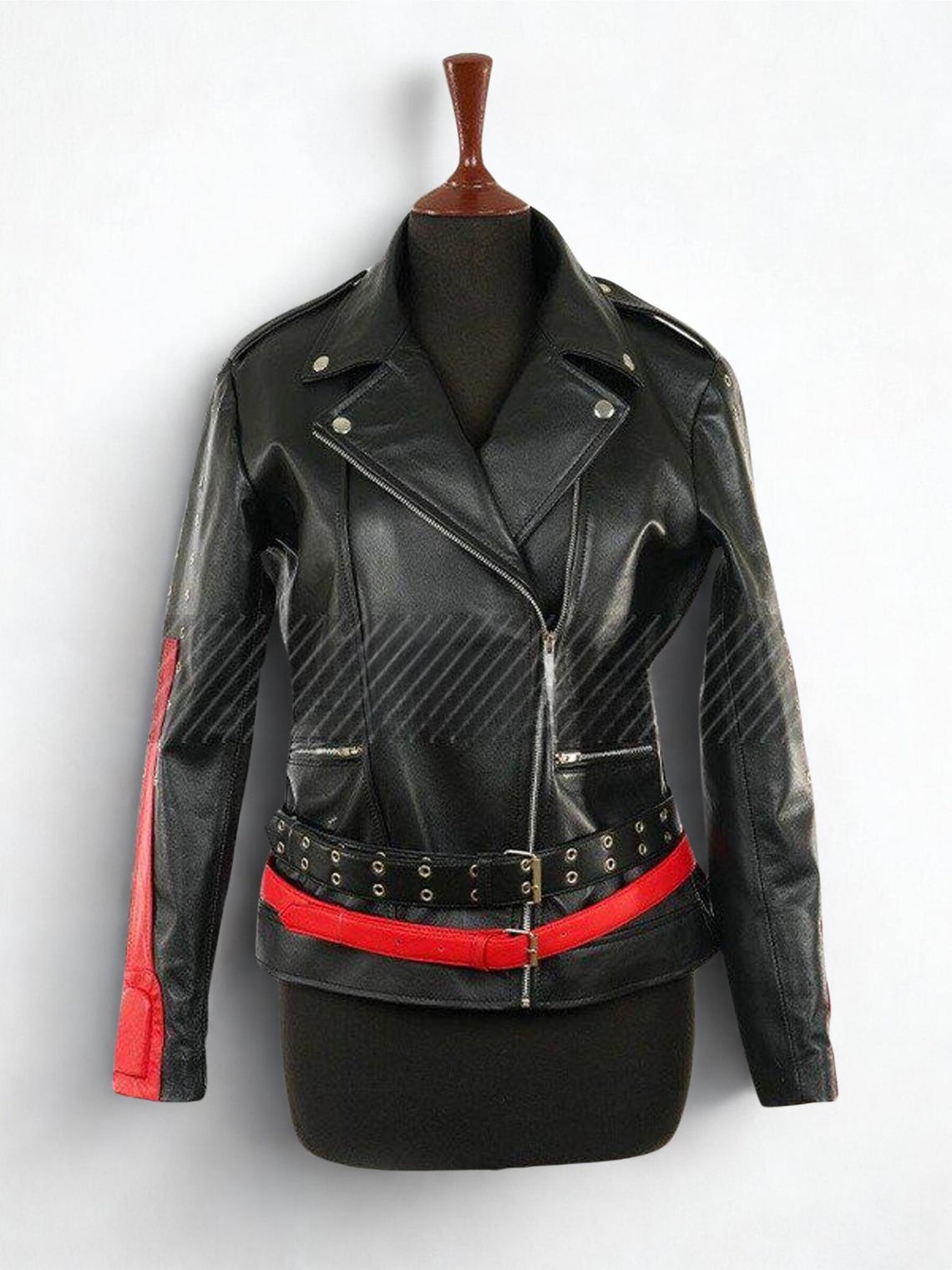 Handmade Shadow Cosplay Jacket | Black Leather Shadow the Hedgehog Coat ...