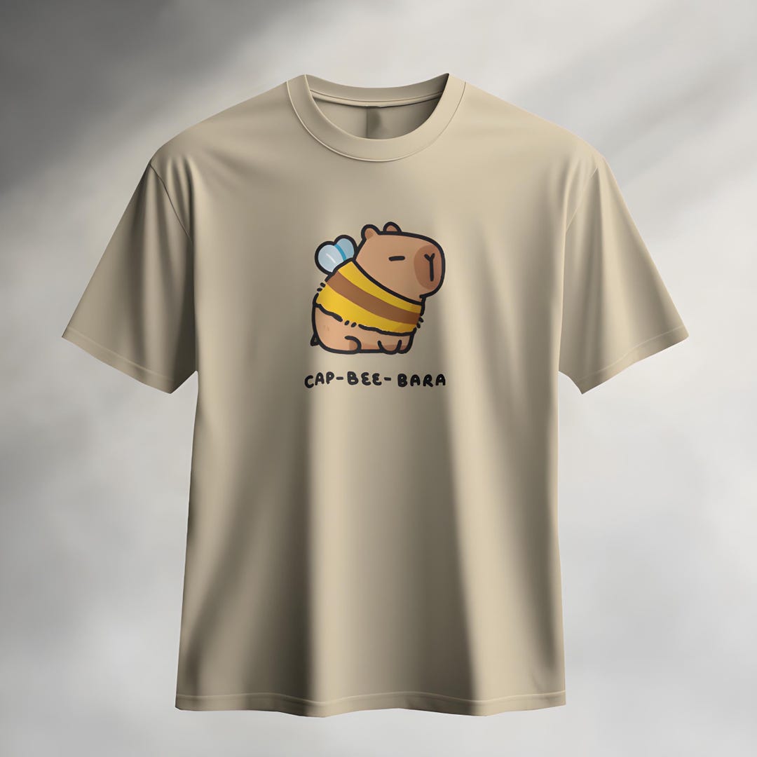 Capybara Bee T-shirt, Capybara Cutecore Tee, Bee Lover Gift, Cartoon ...