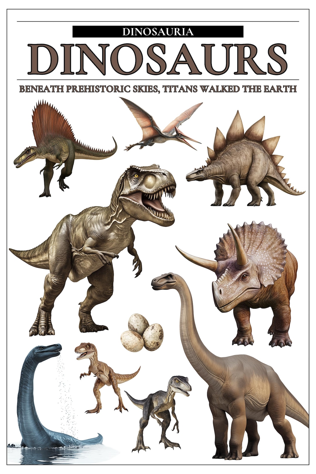 Dinosaurs Poster (DIGITAL DOWNLOAD) - Wall Art for Nature and Wildlife ...