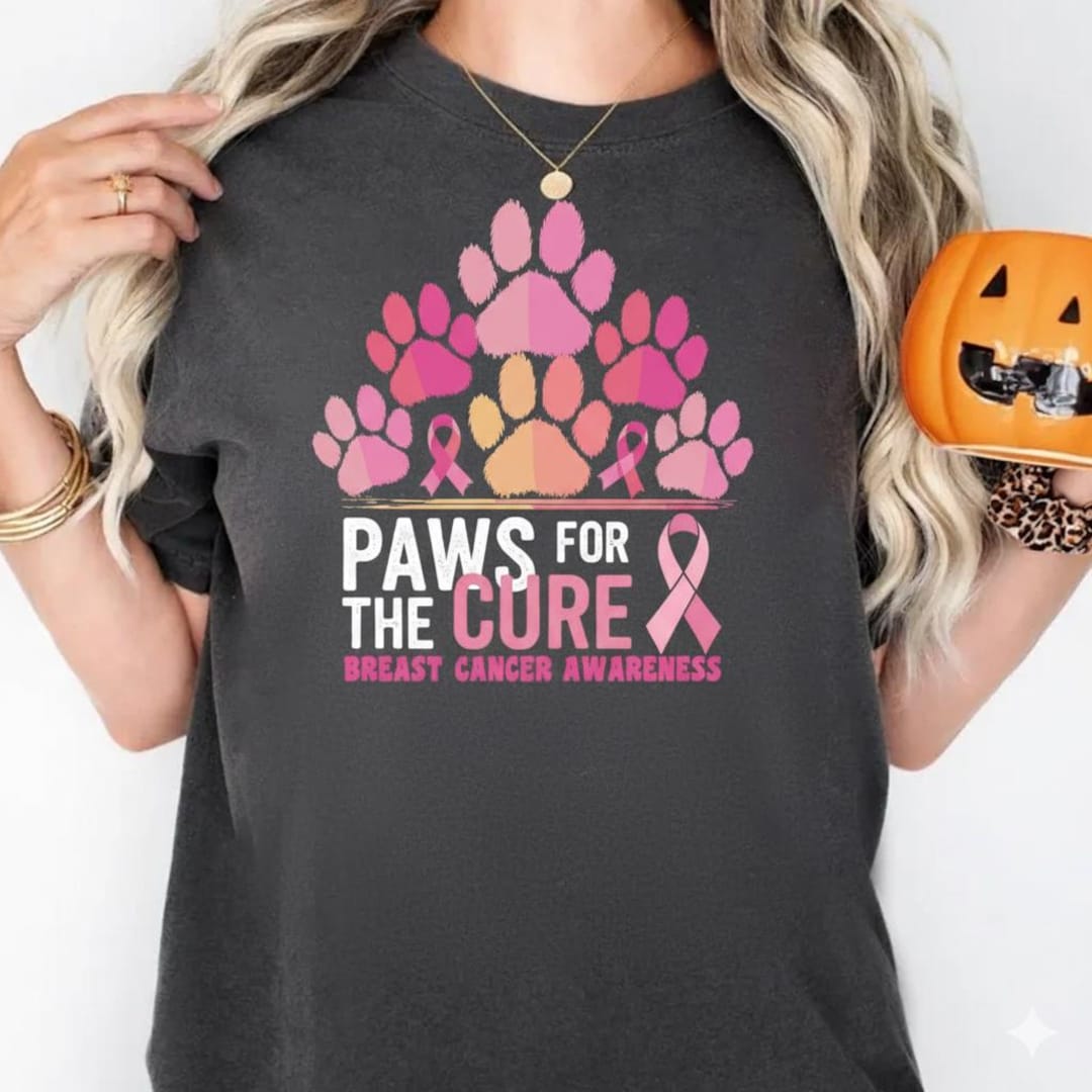 Paws for the Cure PNG , Breast Cancer Awareness Sublimation Design ...