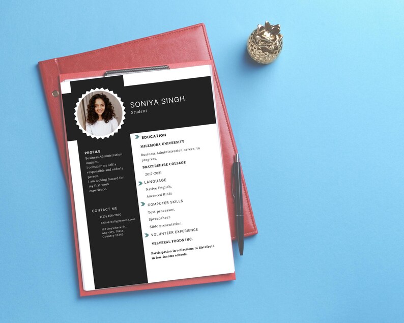 Editable and Printable Business Administration Student Resume - Best ...