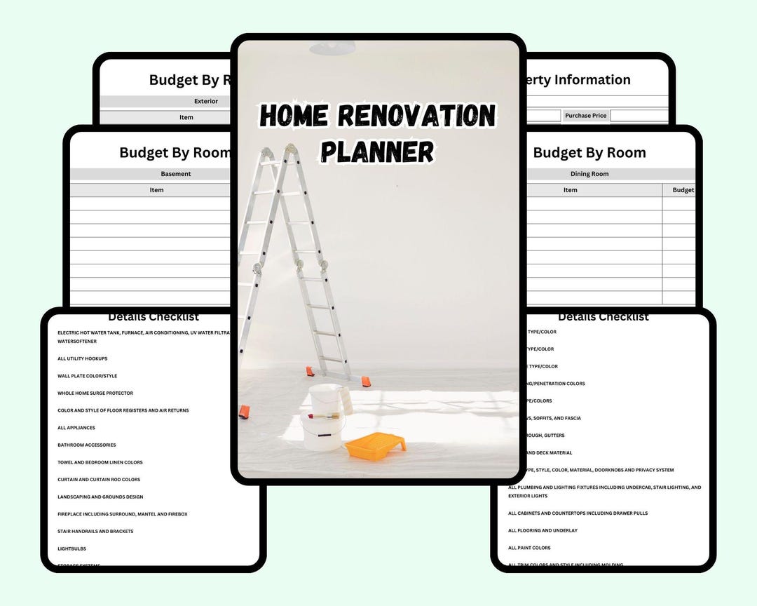 2025-2026 Home Renovation Planner Printable Home Makeover Checklist ...