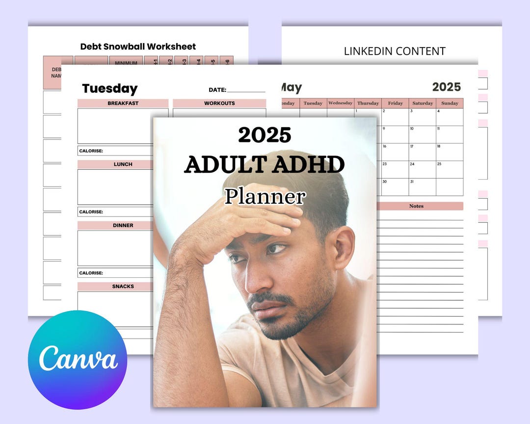 2025-2026 Adult ADHD Planner | Time Management, Daily Organization ...