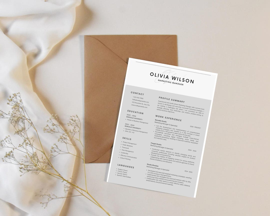 Editable and Printable Marketing Manager & Specialist Resume - Best ...