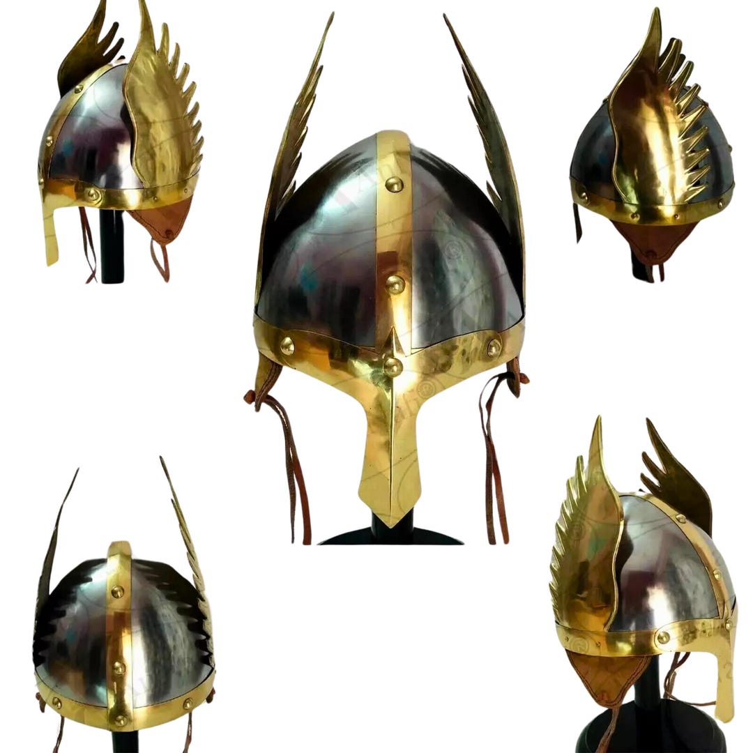 Medieval Knight Viking Helmet Armor Winged Norman Helm Fully Wearable ...