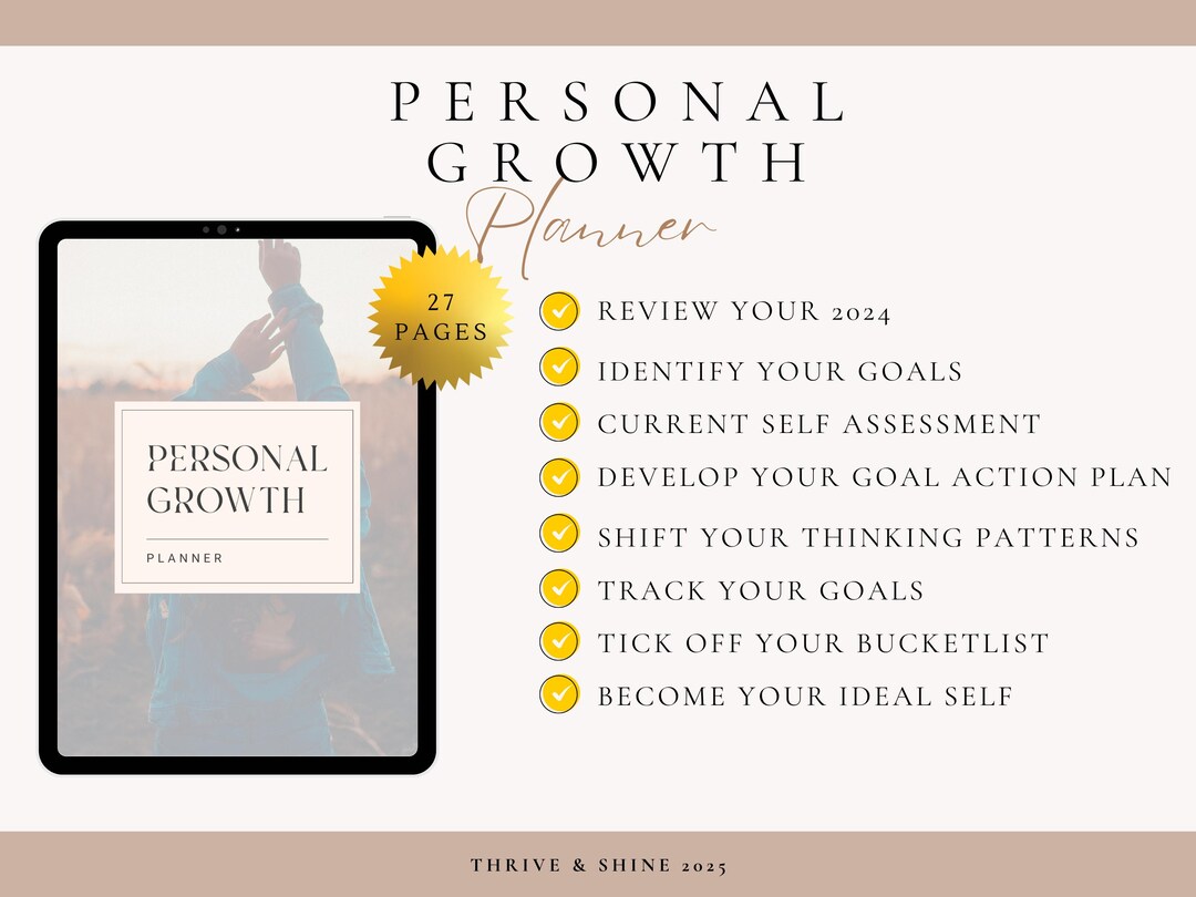 Personal Growth Guide | Printable | Self-development Planner | Manifestation Planner PDF | Glow ...