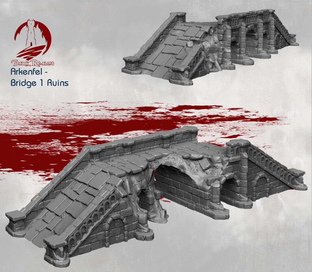 Arkenfel Bridge 1 Ruined | Fantasy Medieval Stone Terrain for Wargames ...