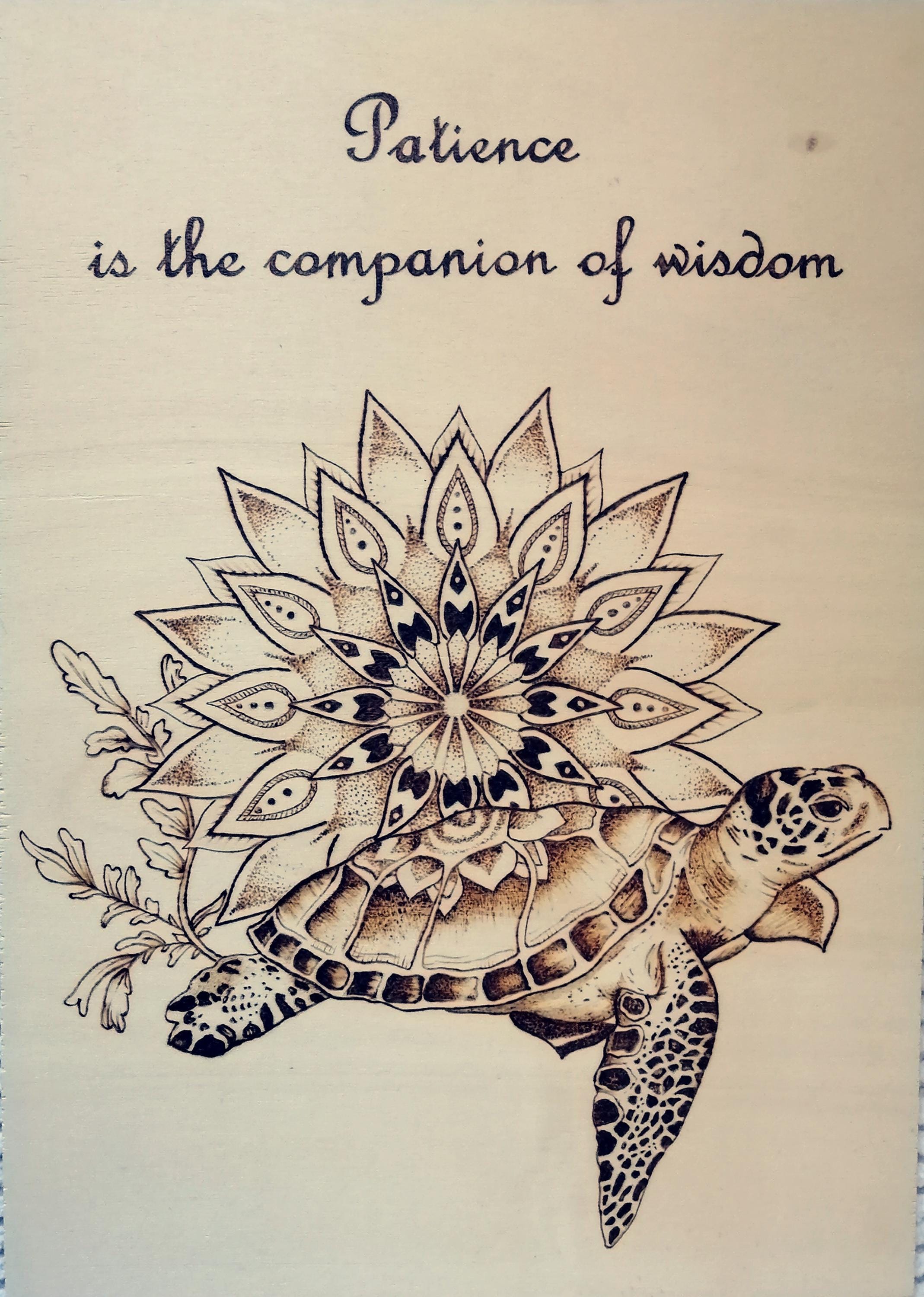 Handmade Wood-burned Turtle Artwork – "patience" – A3 Pyrography Art - Etsy