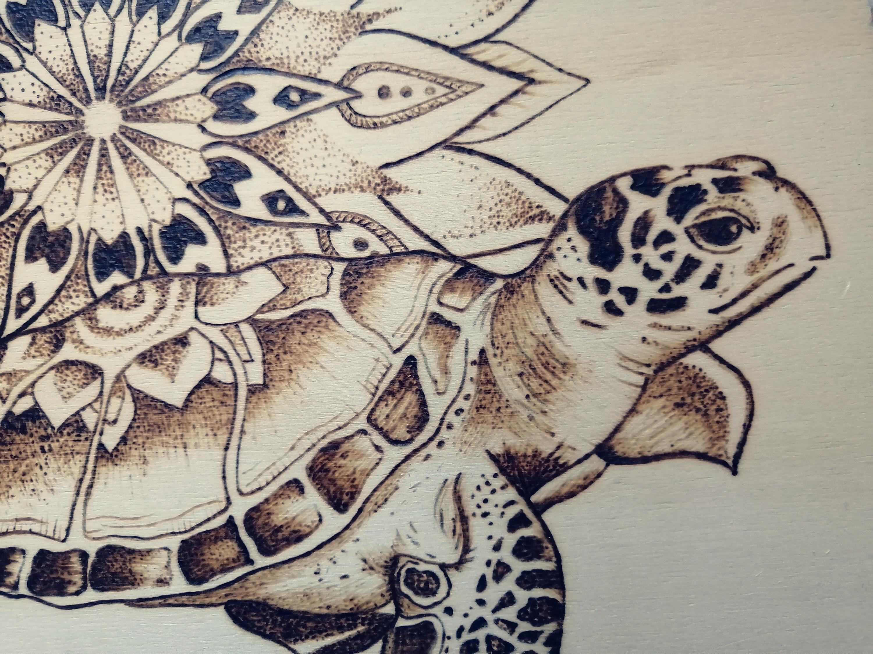 Handmade Wood-burned Turtle Artwork – "patience" – A3 Pyrography Art - Etsy